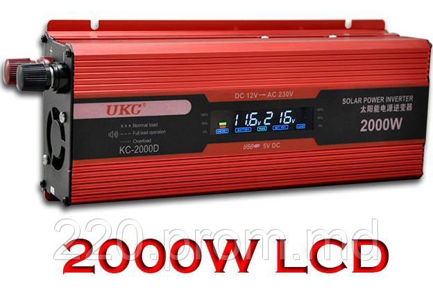Преобразователь авто инвертор 12V-220V 2000W LCD UKC KC-2000D, цена: 1200 лей, купить на Prom.md